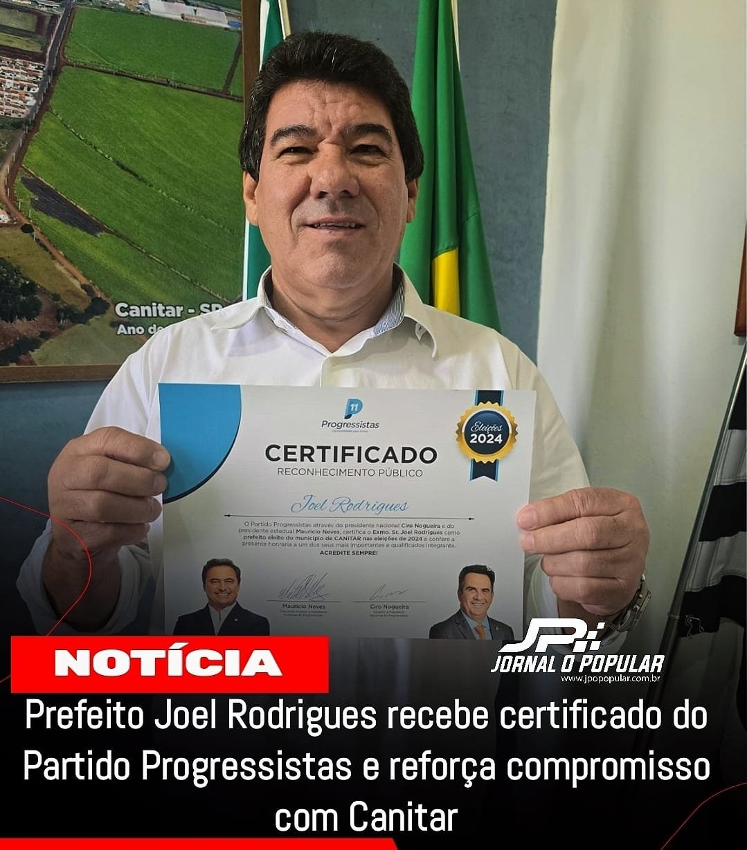 Prefeito Joel Rodrigues recebe certificado do Partido Progressistas e ...
