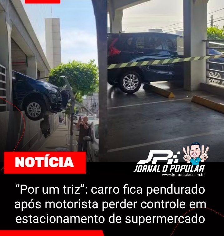 “Por um triz”: carro fica pendurado após motorista perder controle em ...